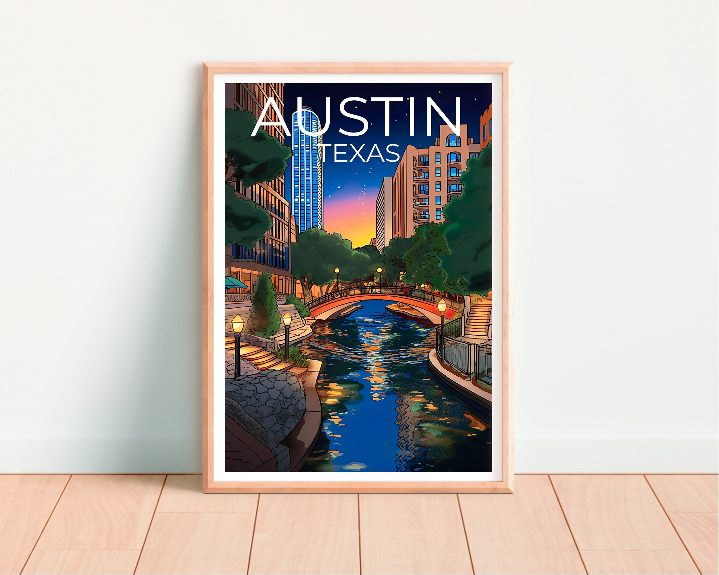 Austin Travel Poster, Texas Wall Art, Texas Print, Austin Poster, Texas ...
