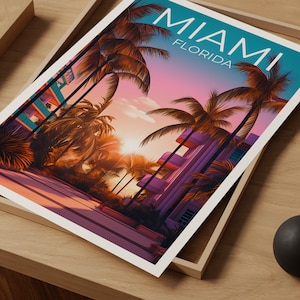 Miami Travel Poster, Florida Wall Art, Florida Print, Miami Poster ...