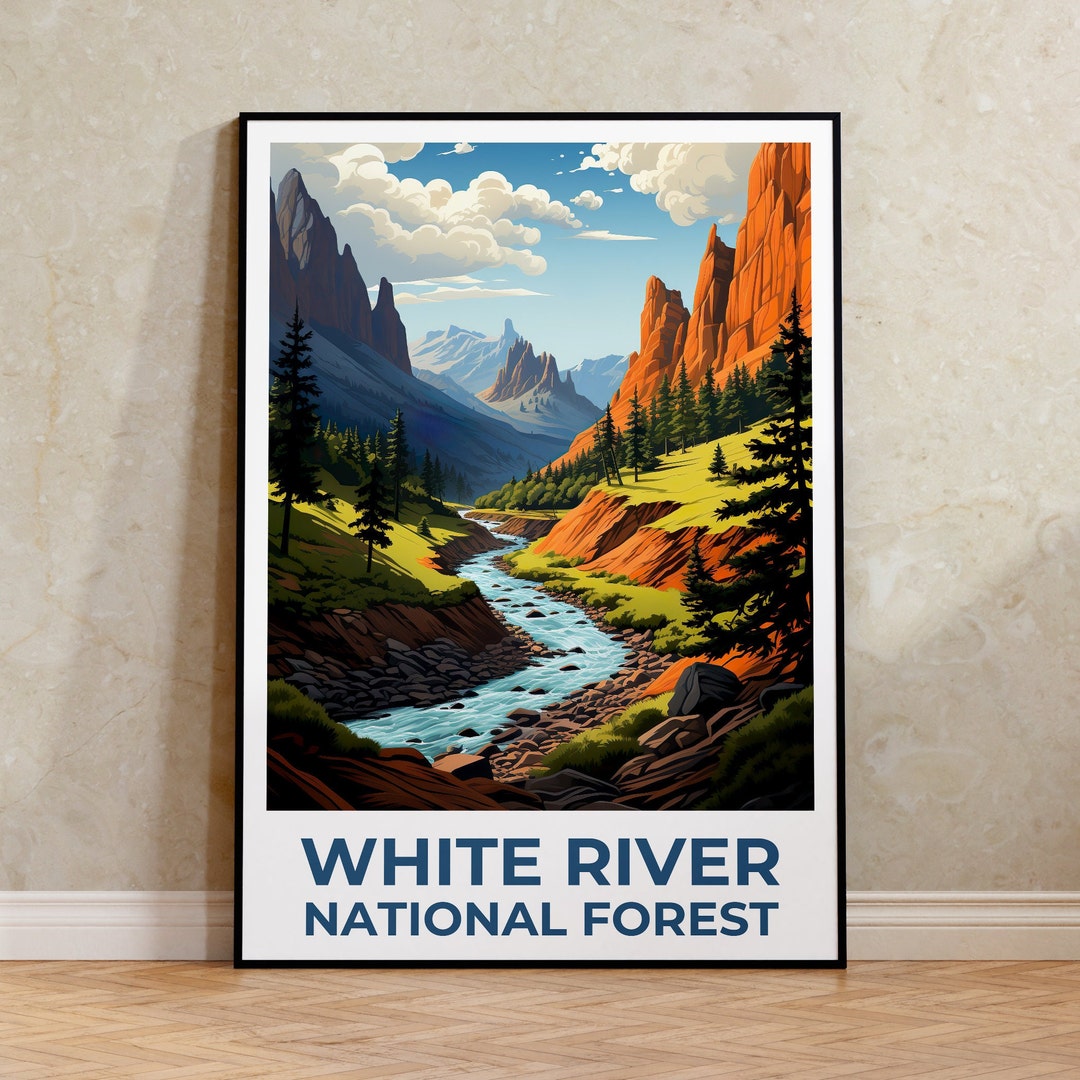 White River Forest Travel Poster, Colorado Wall Art, Colorado Print ...
