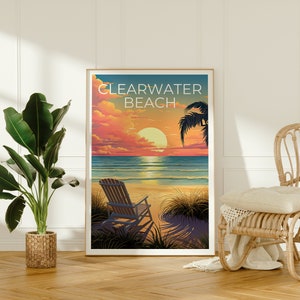 Clearwater Beach Poster, Clearwater Beach Print, Florida Art, Florida ...
