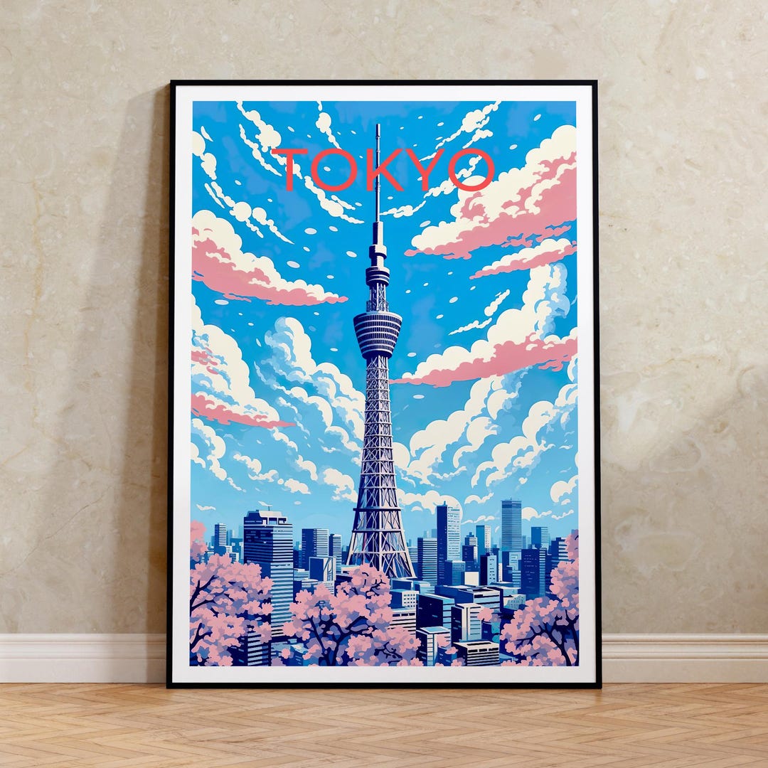 Tokyo Travel Poster, Tokyo Skytree Wall Art, Tokyo Print, Tokyo Poster ...