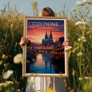 Cologne Travel Print, Germany Poster, Cityscape Wall Art, Germany ...