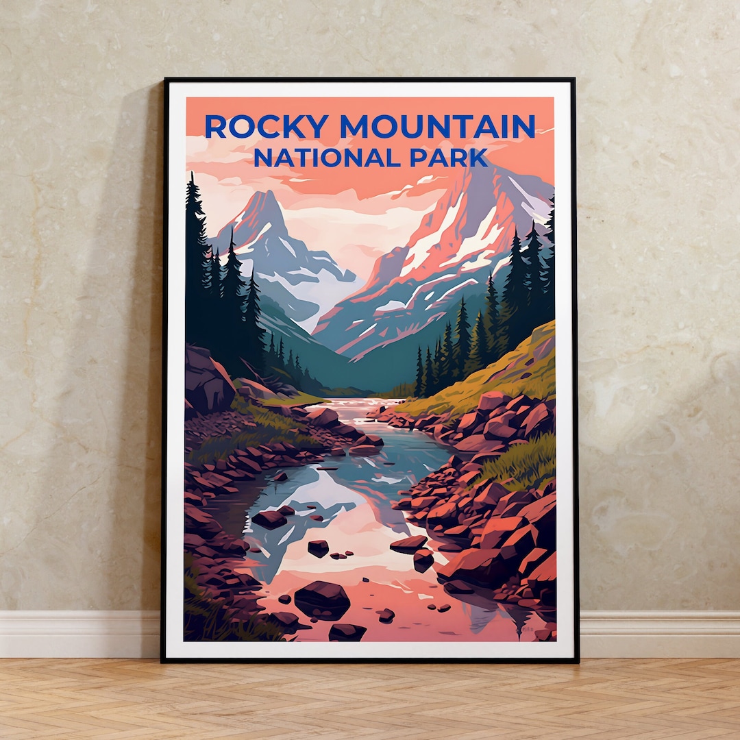 Rocky Mountain Travel Poster, Colorado Wall Art, Colorado Print, Rocky ...