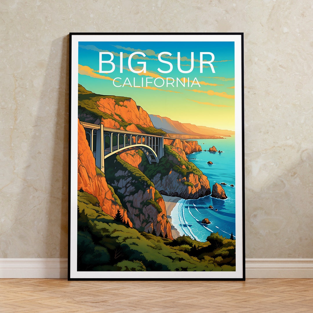 Big Sur Travel Poster, California Wall Art, California Print, Big Sur ...