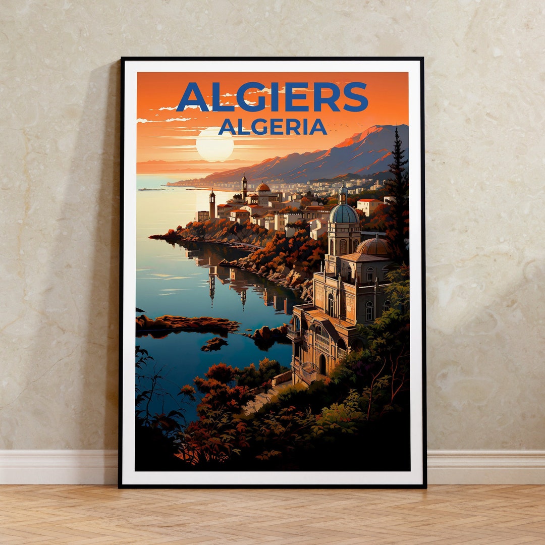 Algiers Poster, Algiers Print, Algeria Art, North Africa Picture, Algiers Travel Poster, Africa ...