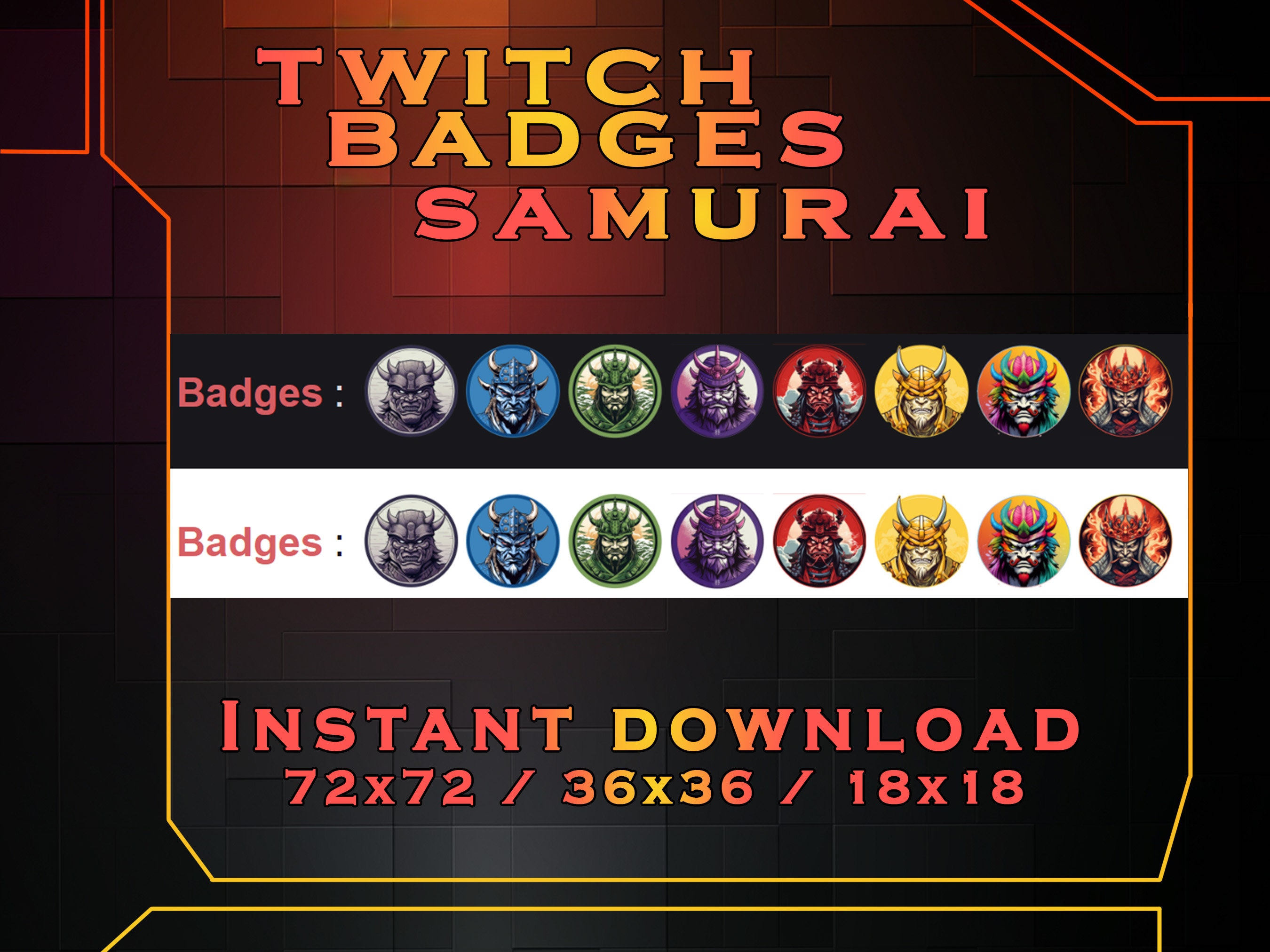 Samurai Sub Badges Twitch Fantasy Twitch Subscribers Badges Loyalty ...