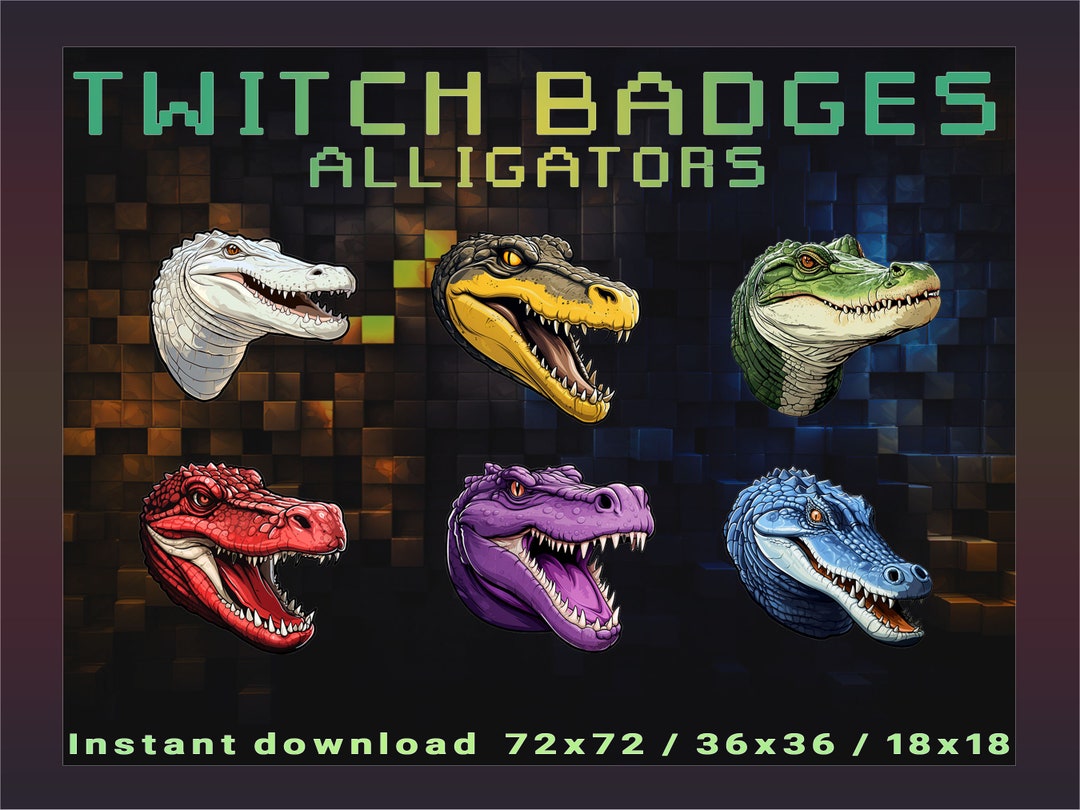 Alligator Sub Badges Twitch Subscribers Badges Loyalty Twitch Graphics ...