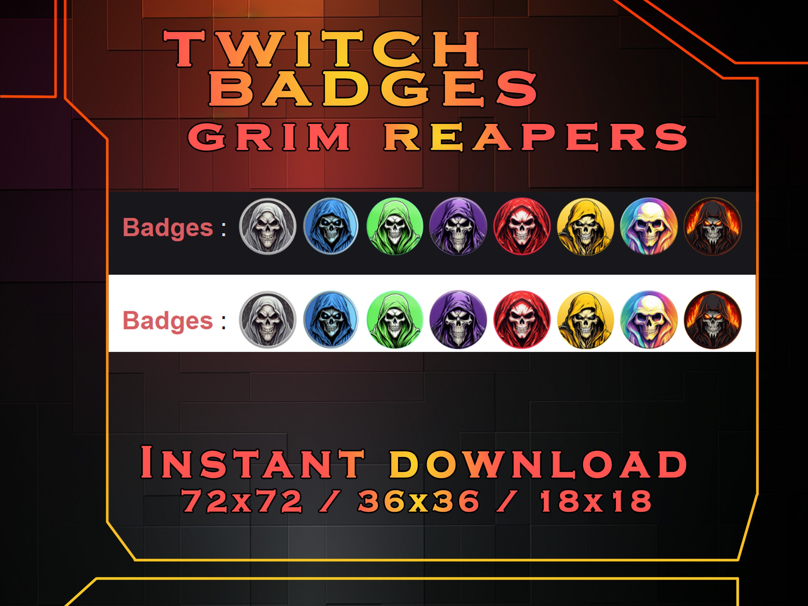 Grim Reapers Sub Badges for Twitch Youtube, Discord Stream Badges ...