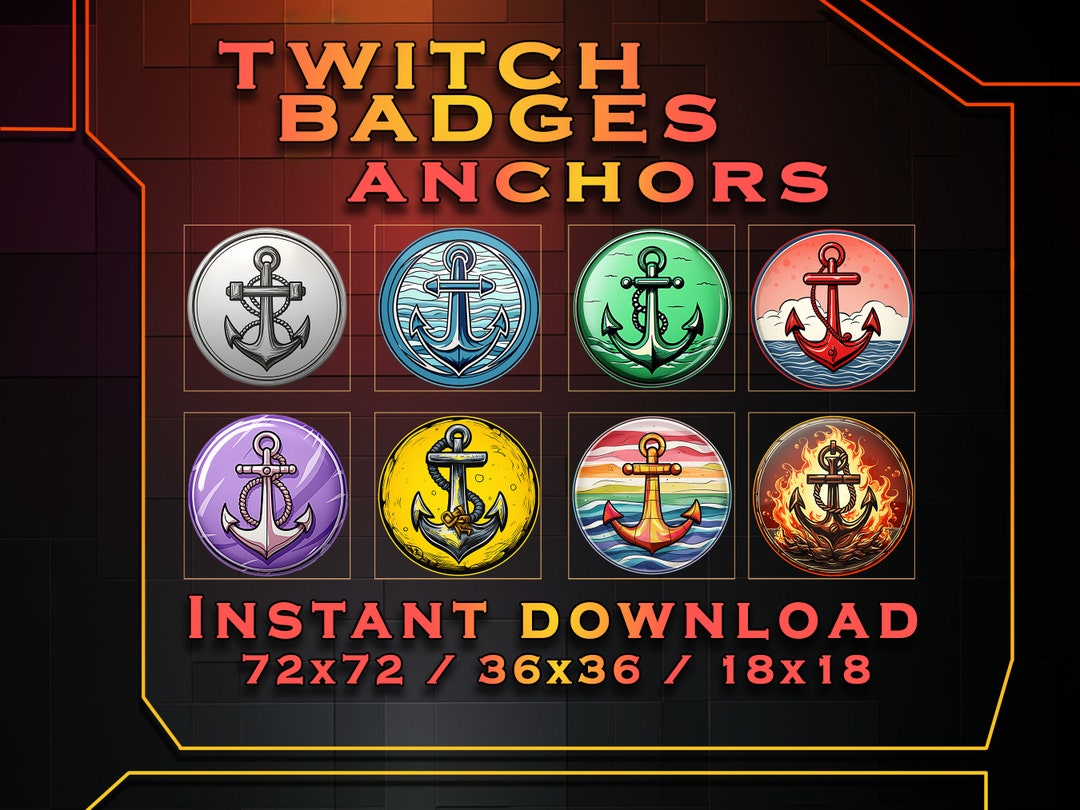 Anchors Sub Badges for Twitch Youtube Discord | Stream Badges | Twitch ...