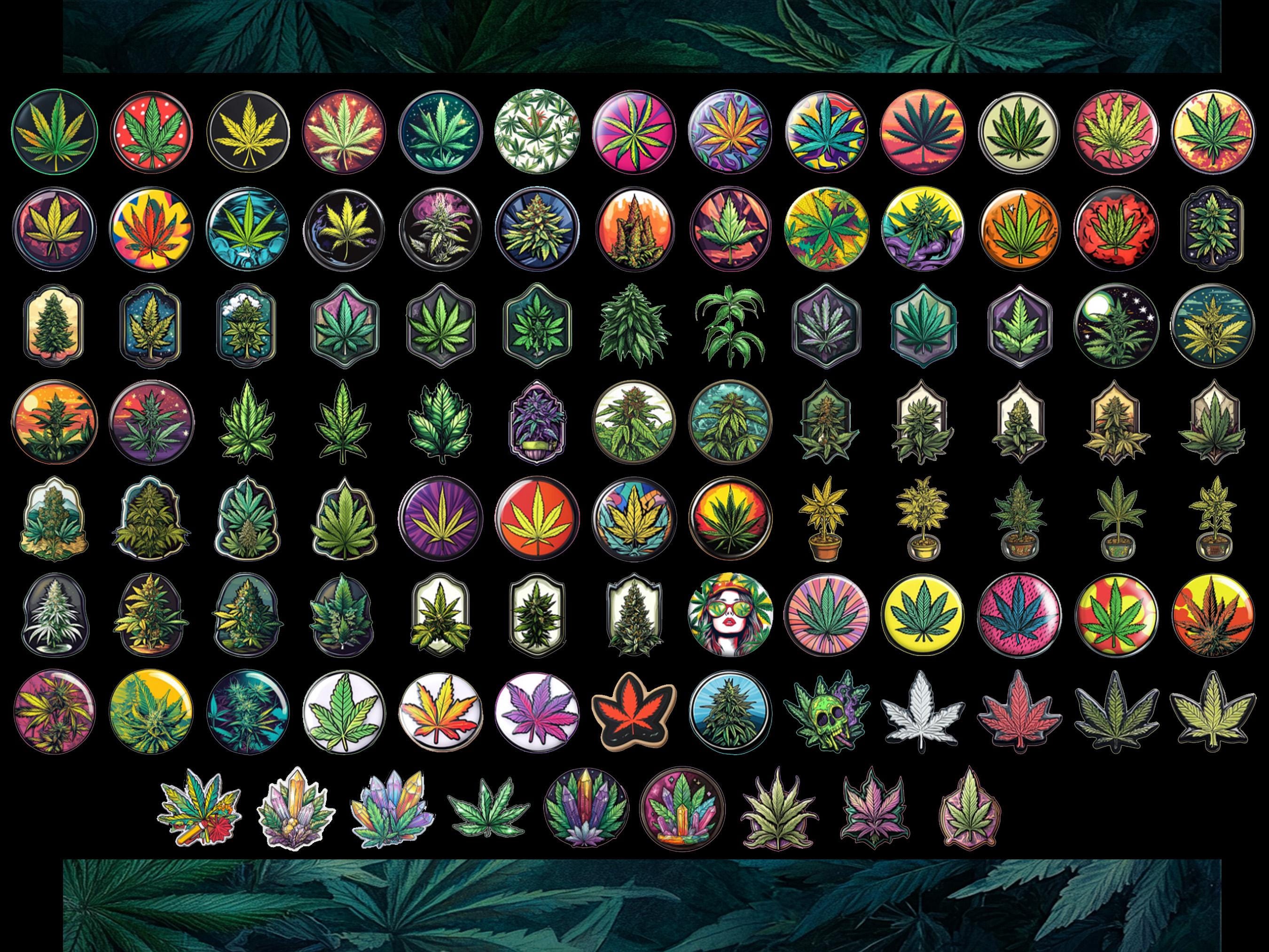 100 Emotes/badges for Twitch - Weed 420 Theme Youtube Discord | Stream ...