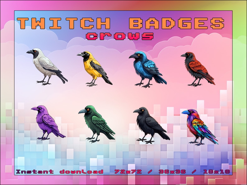 Crows Sub Badges for Twitch, Youtube, Discord (digital Download) - Etsy