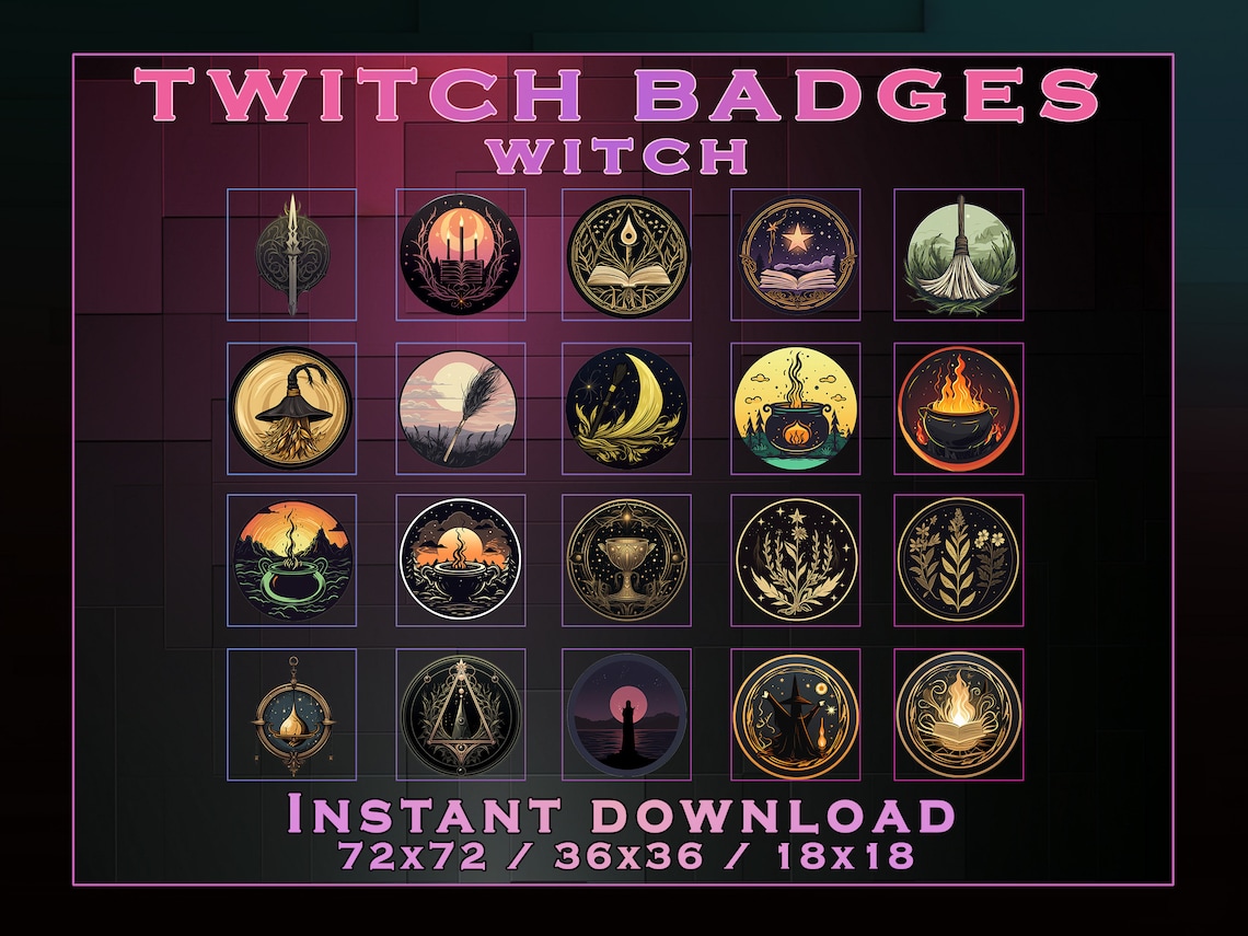 Witch Badges | Sub Badges | Twitch Subscribers Badges | Loyalty Twitch ...