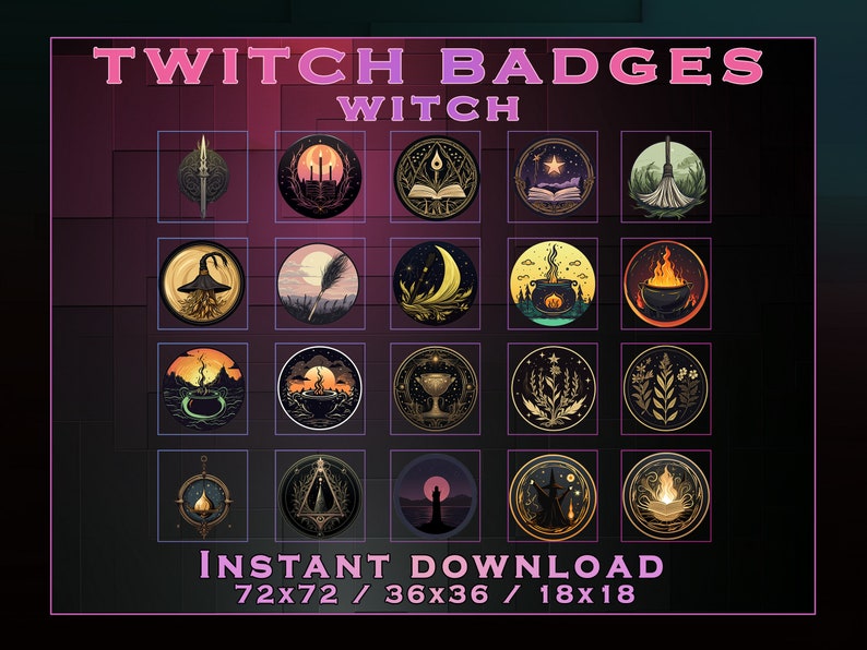 Witch Badges | Sub Badges | Twitch Subscribers Badges | Loyalty Twitch ...