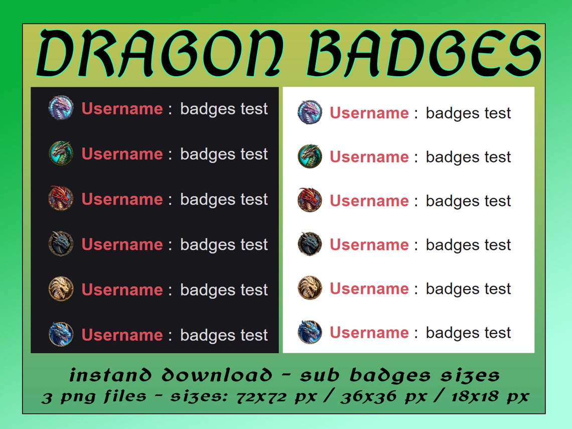 Dragon Sub Badges Twitch Fantasy Twitch Subscribers Badges Loyalty ...