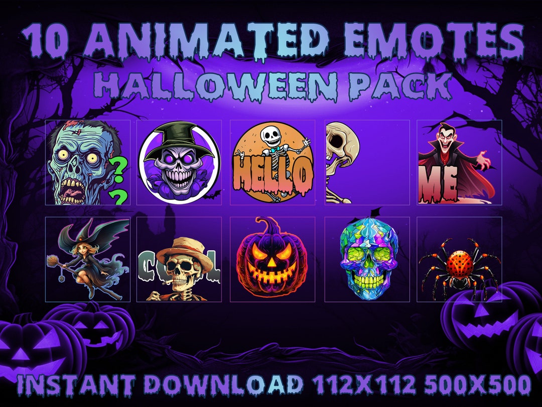 10 Animated Emotes Pack Vol 3 - Halloween Edition | Sub Emote | Live ...