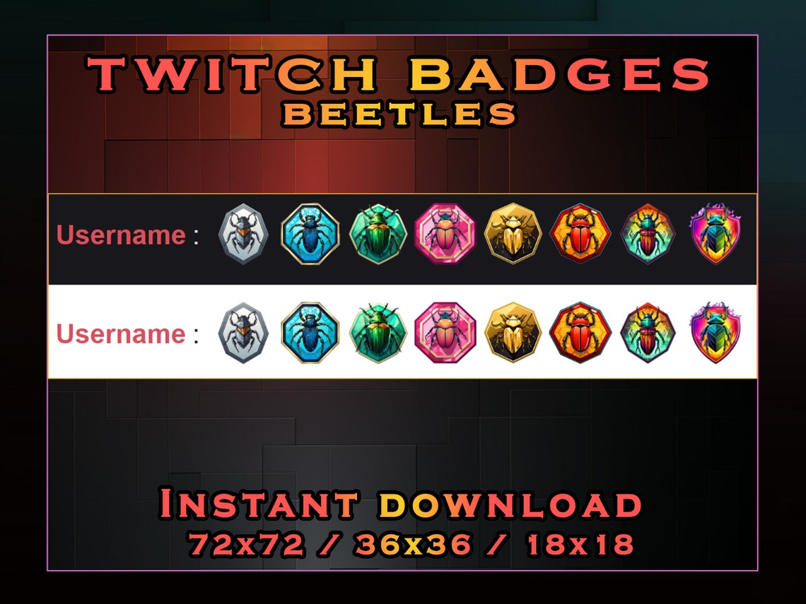Beetles Sub Badges for Twitch Youtube Discord | Stream Badges | Twitch ...