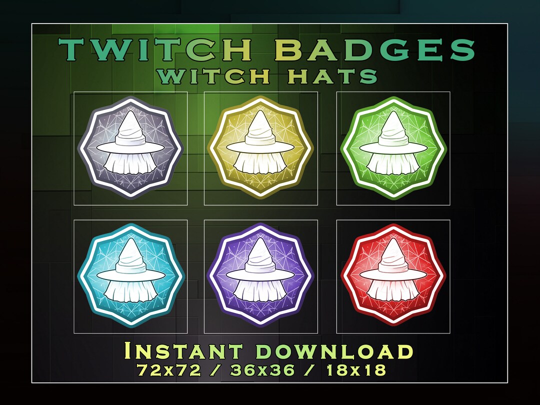 Witch Hats Twitch Badges: Streamer Loyalty Graphics (digital Download ...