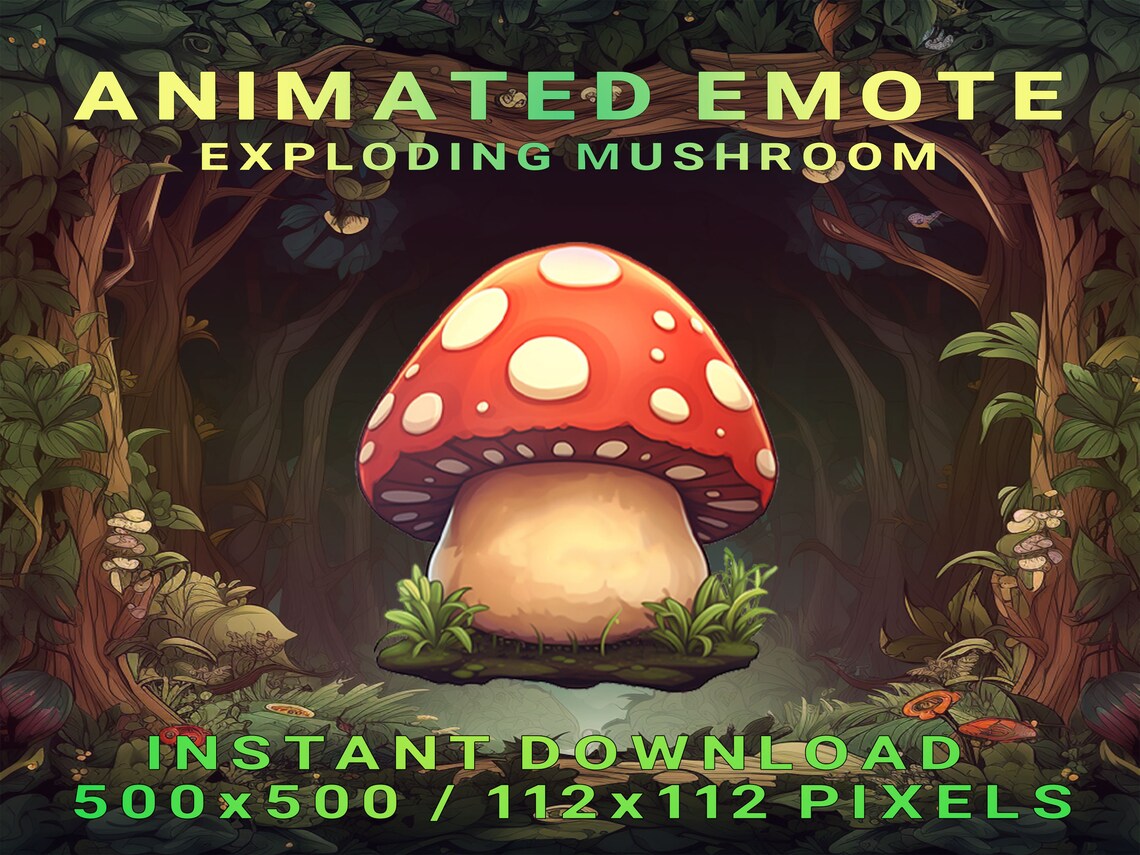Exploding Mushroom Animated Emote: Teemo League of Legends (GIF) - Etsy