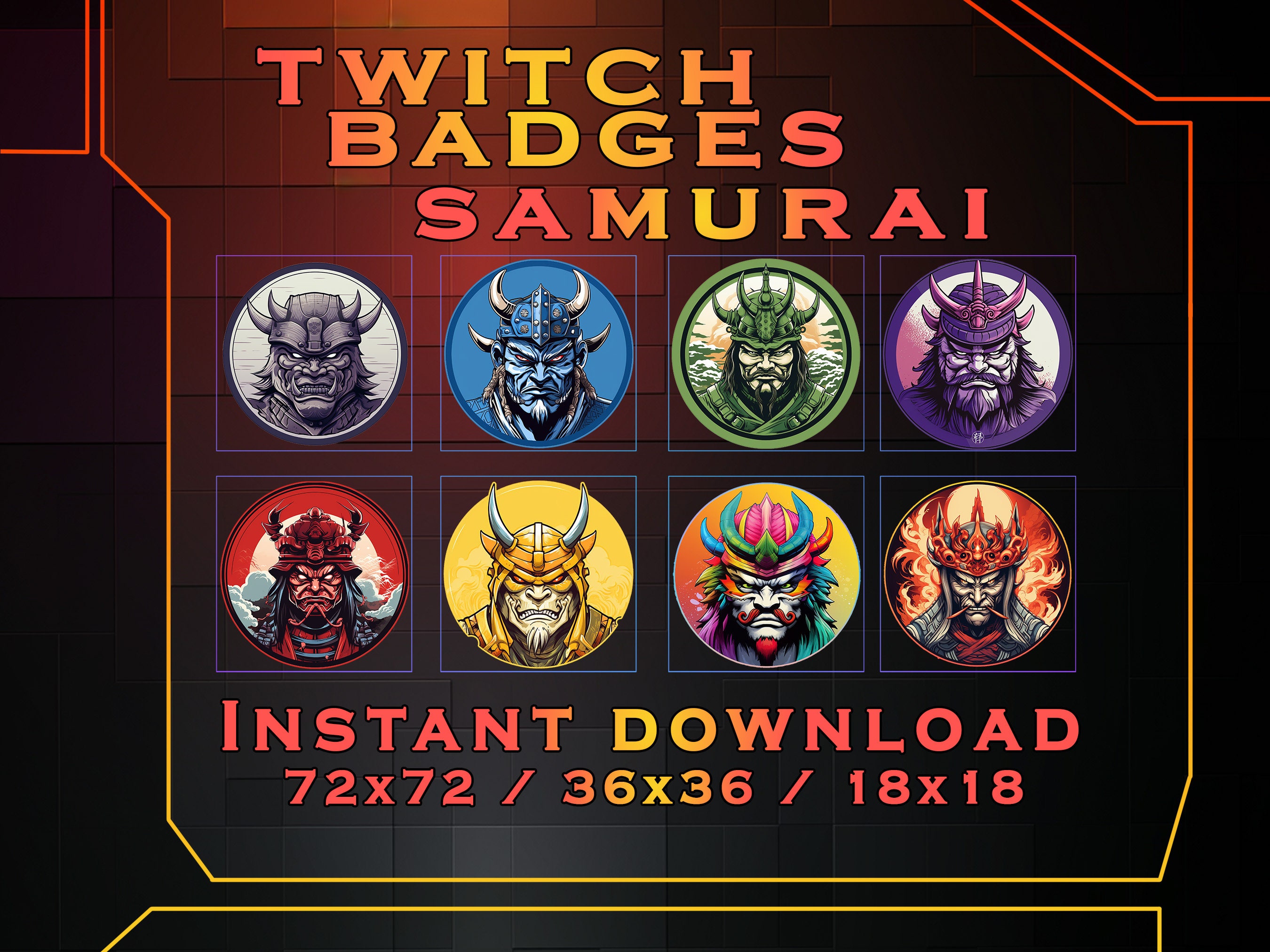 Samurai Sub Badges Twitch Fantasy Twitch Subscribers Badges Loyalty ...