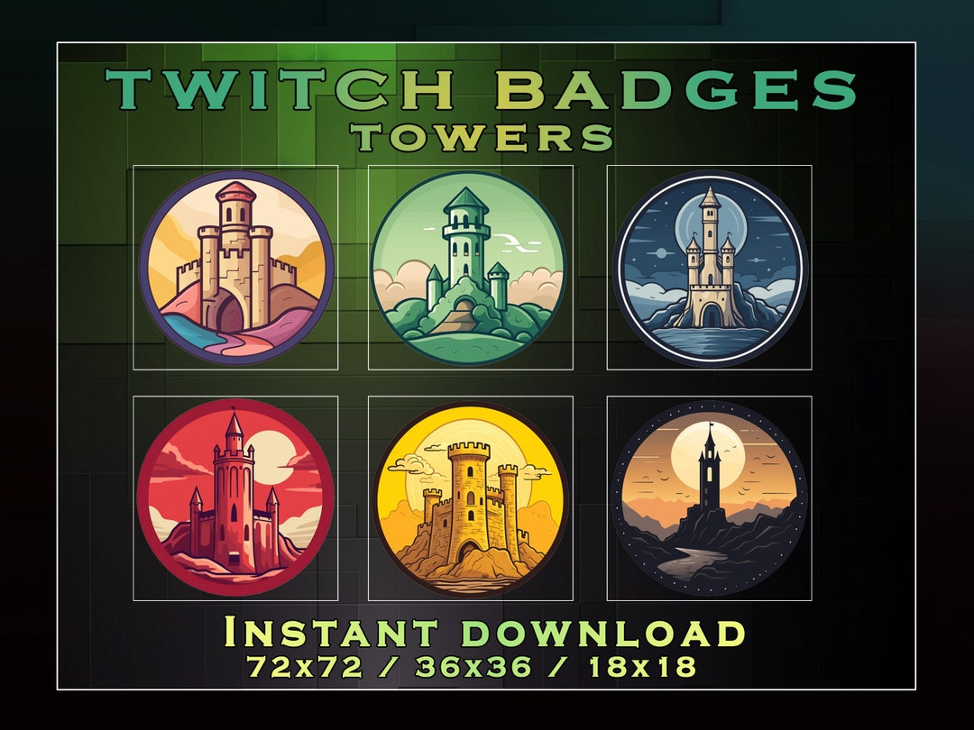 Medieval Tower Twitch Badges: Fantasy Subscriber Icons (digital ...