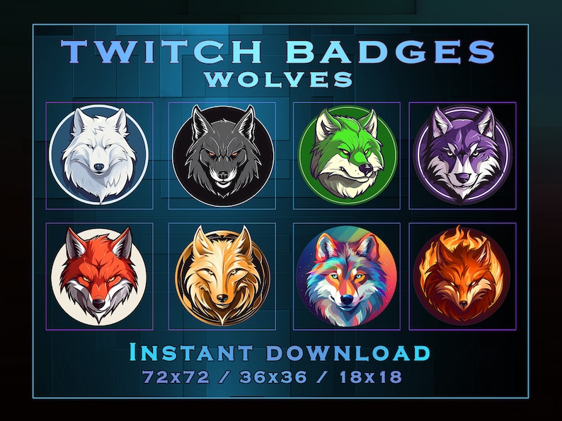 Wolves Sub Badges for Twitch, Youtube, Discord (instant Download) - Etsy