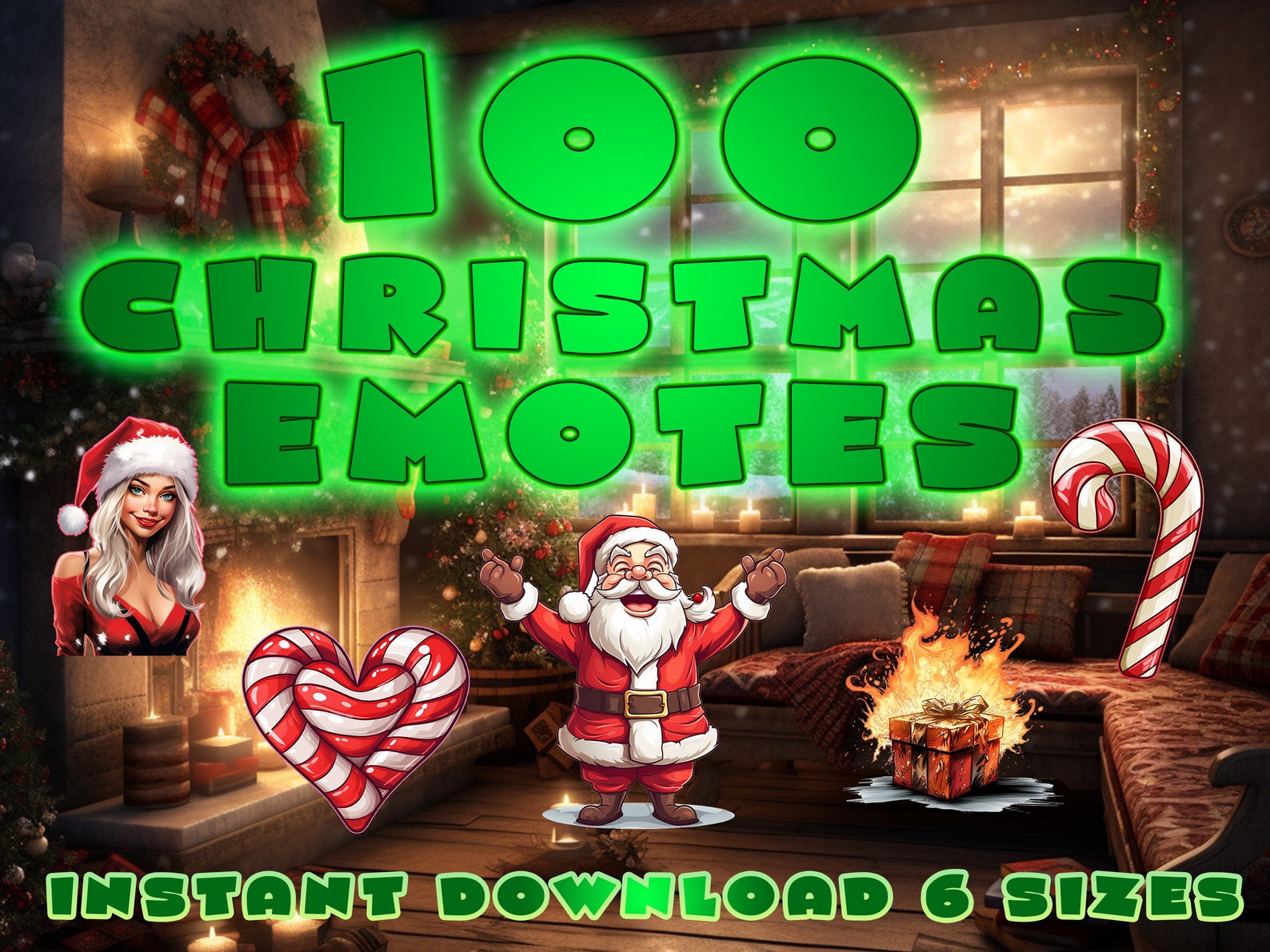 100 Christmas Twitch Emotes Pack: Discord Bundle (digital Download) - Etsy