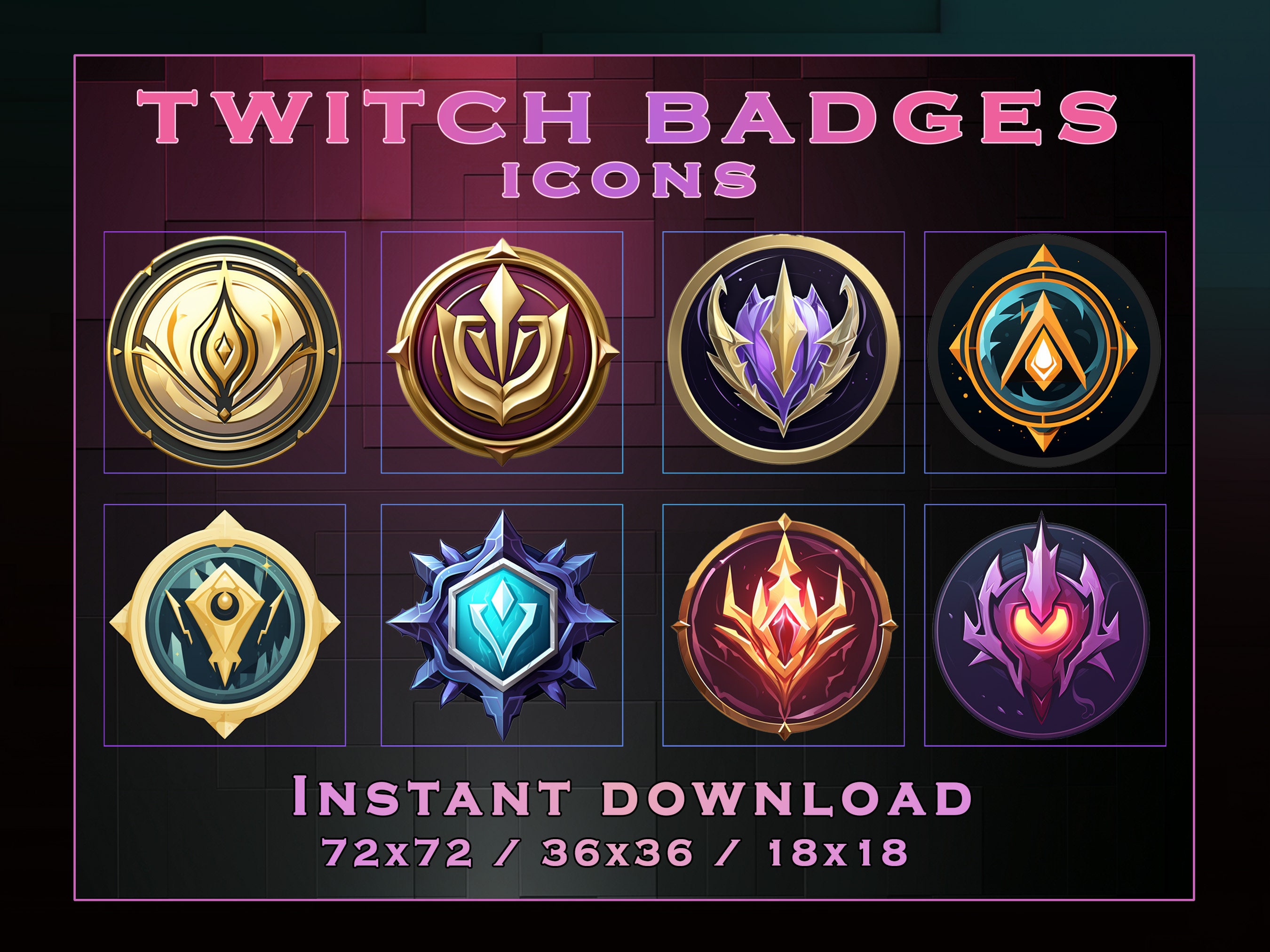 Icons Sub Badges for Twitch, Youtube, Discord Stream Badges Twitch Sub ...