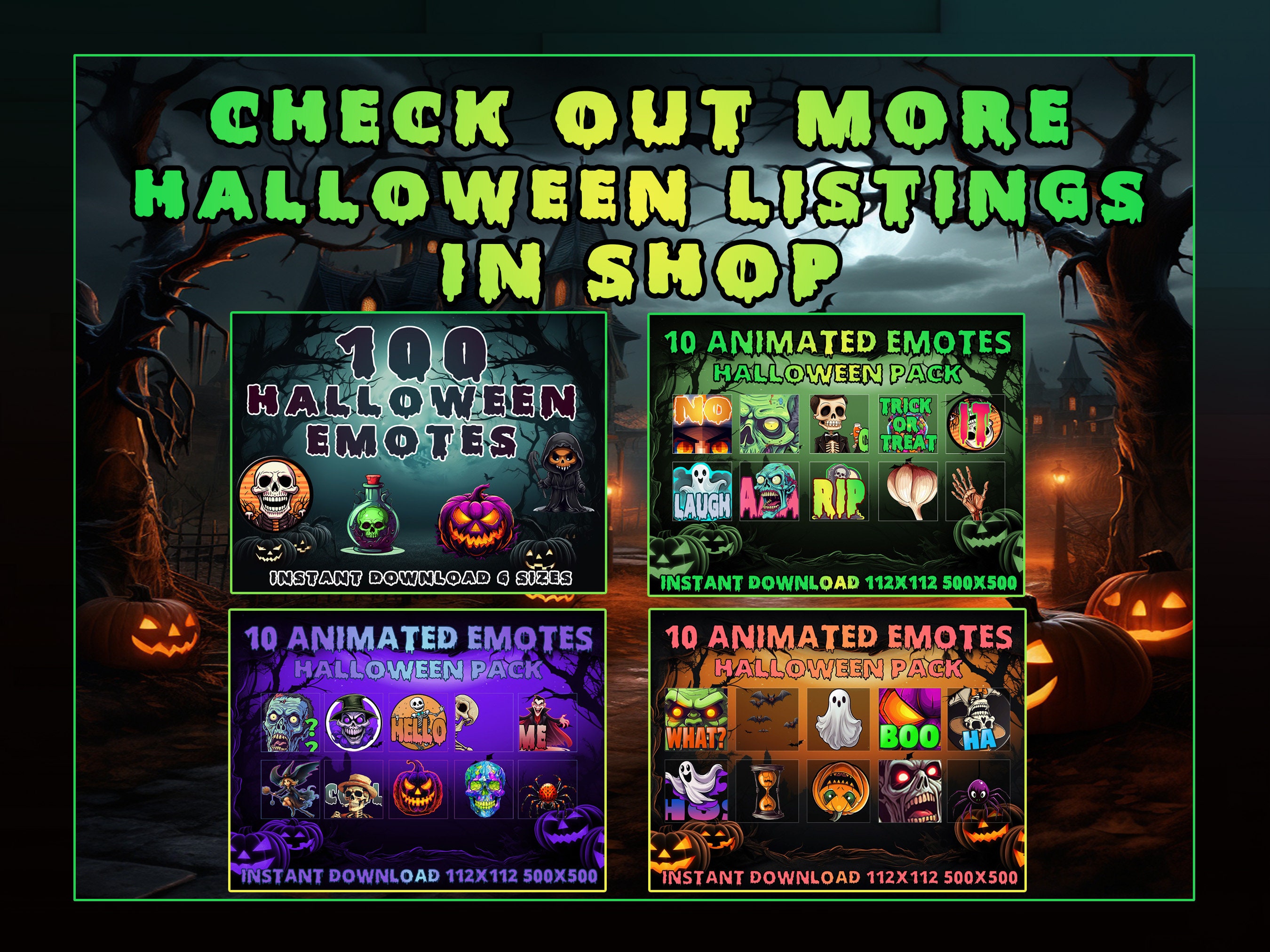 Halloween Animated Emotes Pack: Spooky Streaming Gifs (digital Download ...