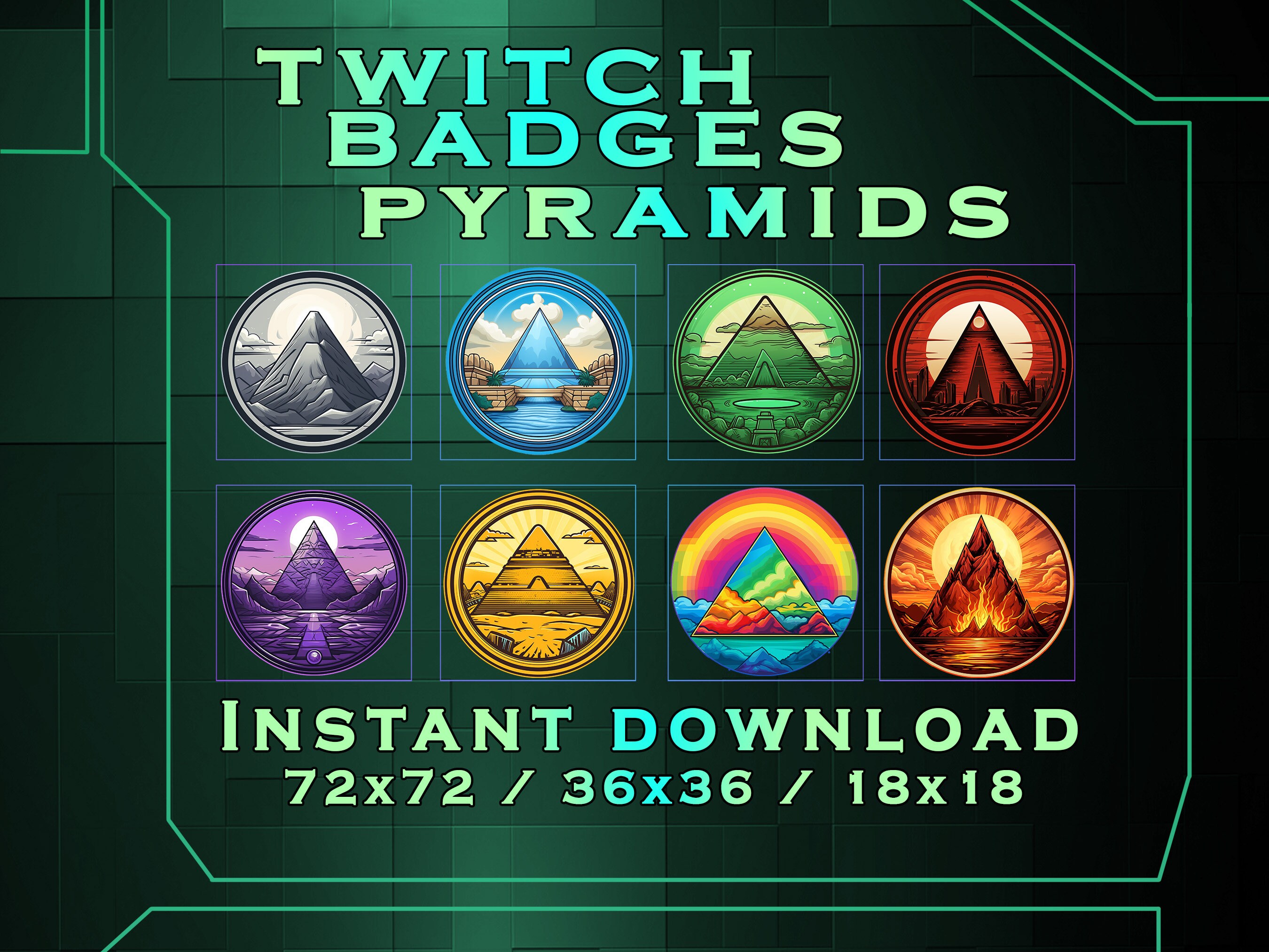 Pyramids Badges Sub Badges Twitch Subscribers Badges Loyalty Twitch ...