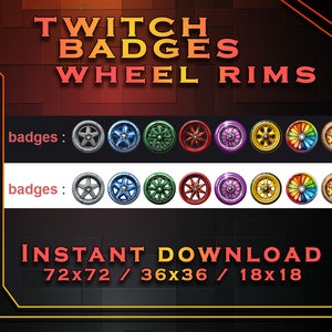 Wheel Rims Sub Badges for Twitch, Youtube, Discord (digital Download ...