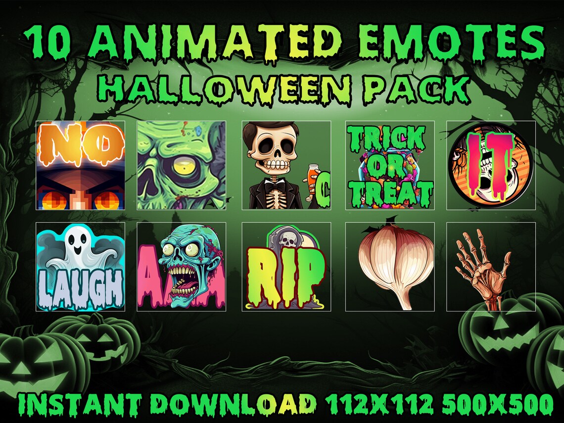 10 Animated Emotes Pack Vol 2 - Halloween Edition | Sub Emote | Live ...
