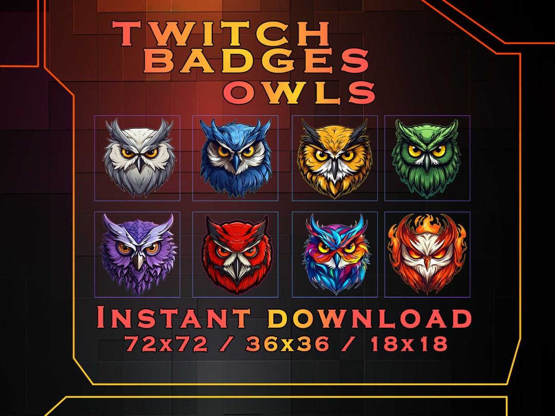 Owls Sub Badges for Twitch Youtube Discord | Stream Badges | Twitch Sub Badges | Subscriber ...