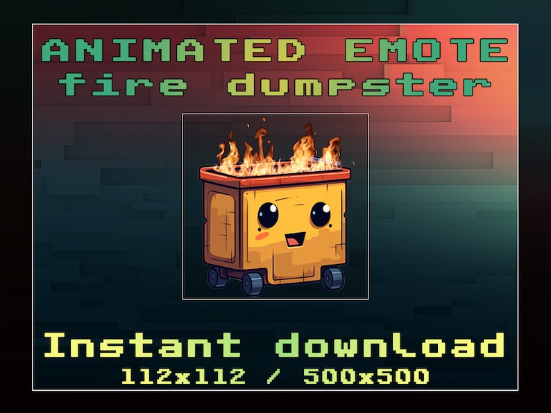 Animated Fire Dumpster Emote: Funny Meme Sub Emote - Etsy