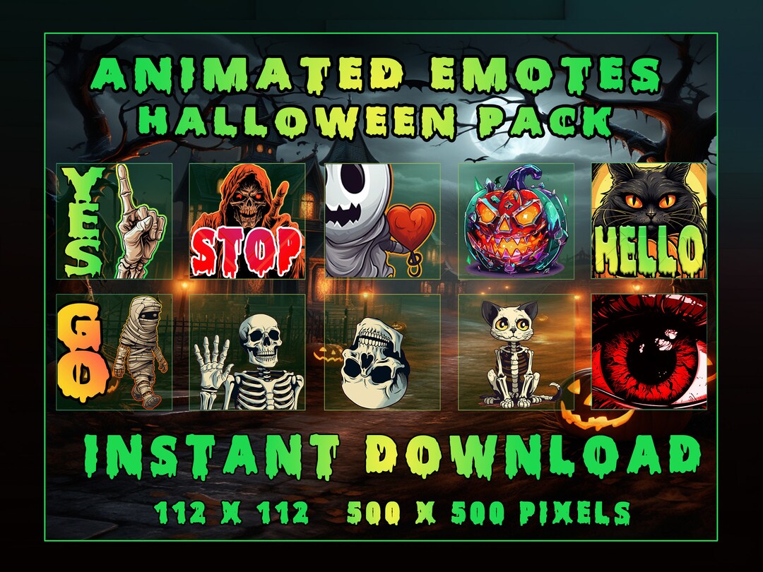 Halloween Animated Emotes Pack: Spooky Streaming Gifs (digital Download ...