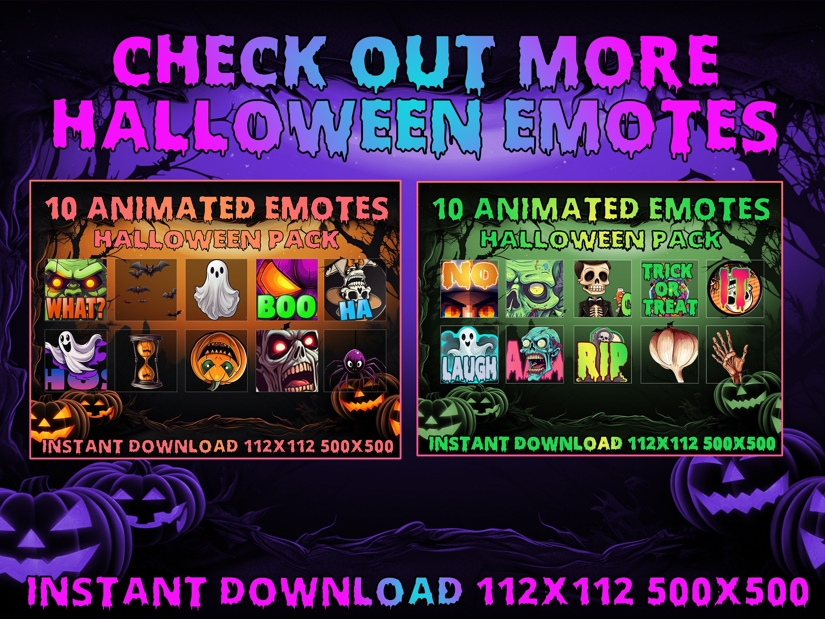 10 Animated Emotes Pack Vol 3 Halloween Edition Sub Emote Live ...
