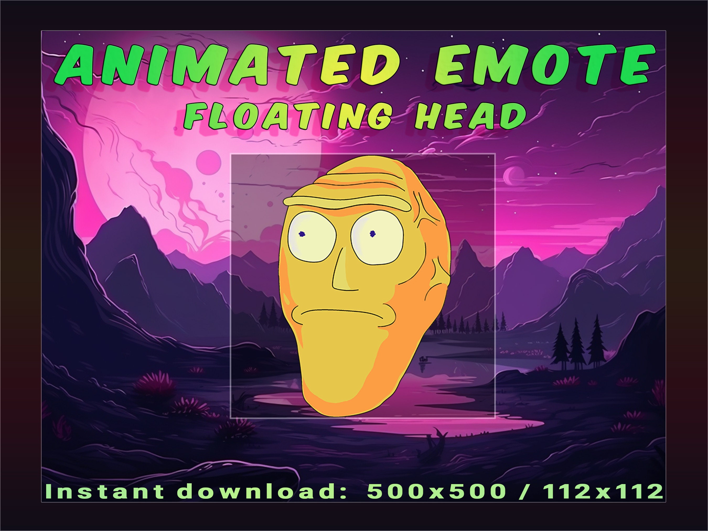 Animated Emote Floating Head Rick and Morty Sub Emote Live Streaming ...