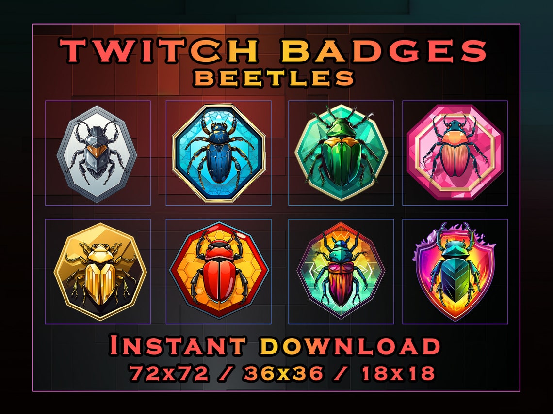 Beetles Twitch Sub Badges: Streamer Subscriber Badges (digital Download ...
