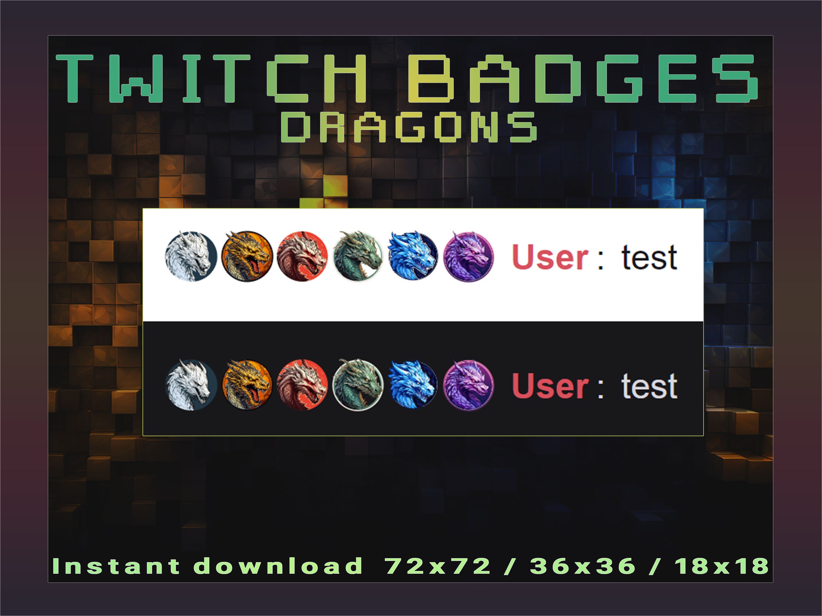 Dragon Sub Badges Part II Twitch Fantasy Twitch Subscribers Badges ...