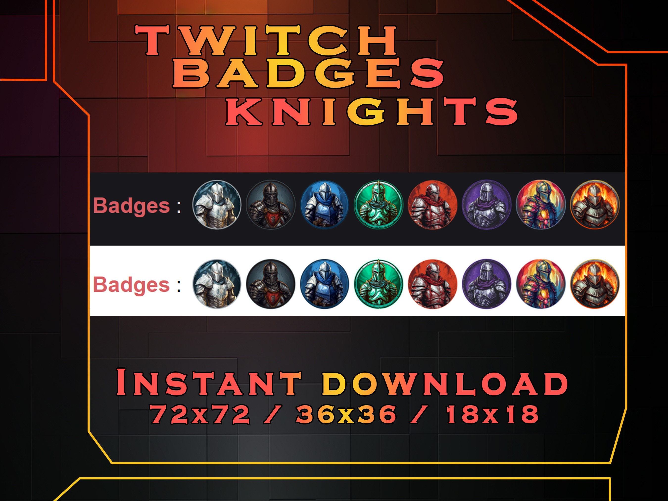 Knights Sub Badges Twitch Fantasy Twitch Subscribers Badges Loyalty ...