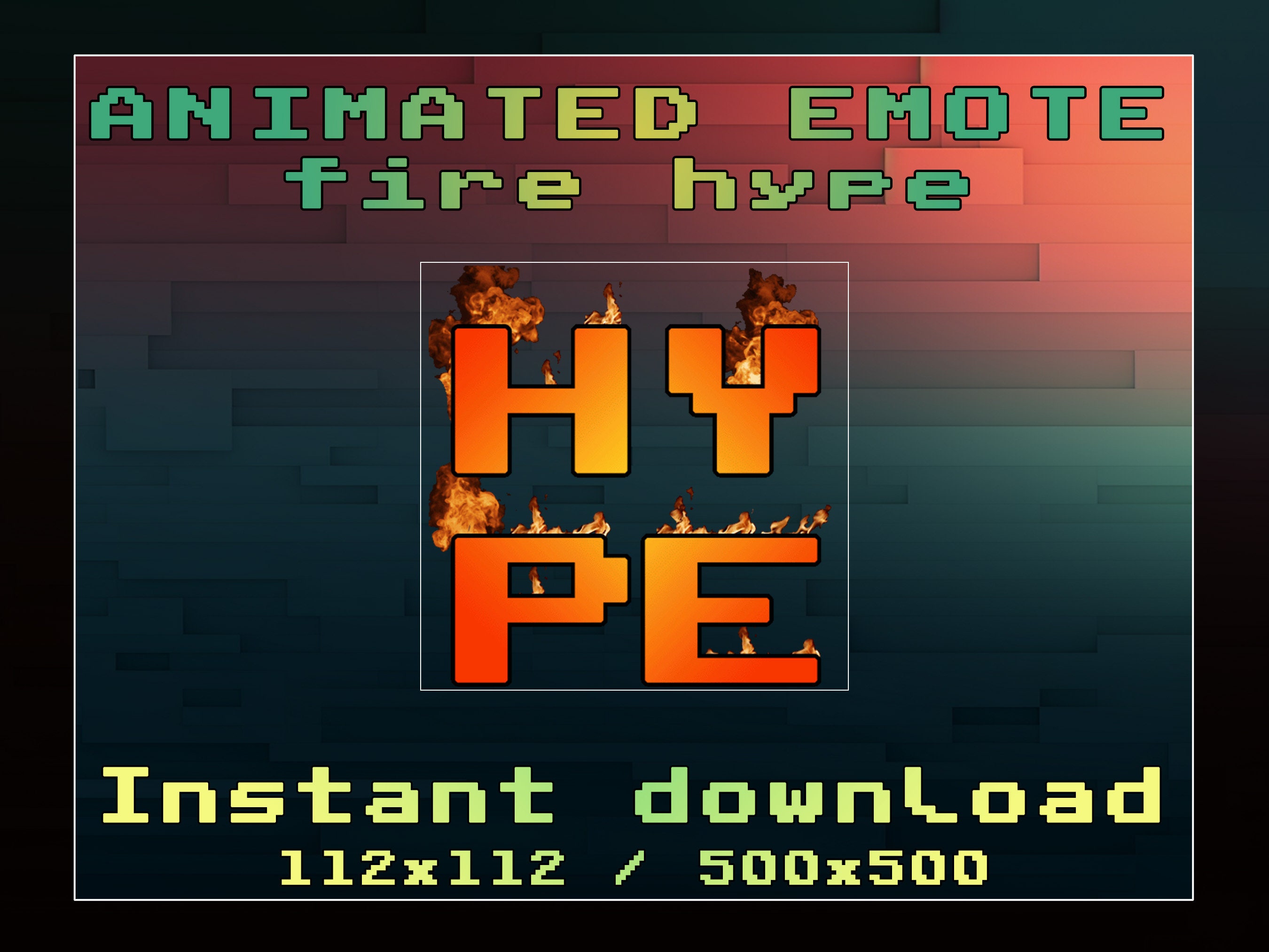 Fire HYPE Animated Emote: Live Streaming Sub Emote (500x500 & 112x112 ...