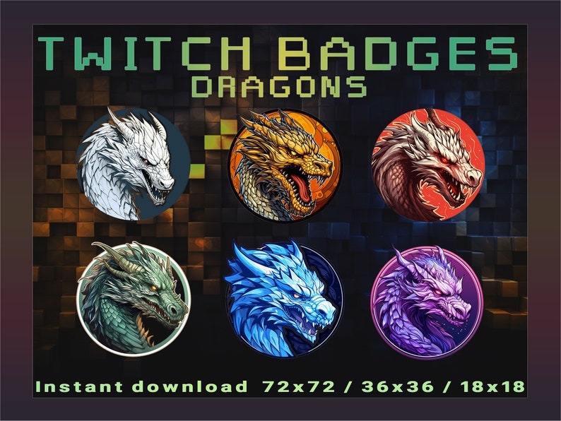 Dragon Sub Badges Part II Twitch Fantasy Twitch Subscribers Badges ...
