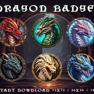 Dragon Sub Badges Twitch Fantasy Twitch Subscribers Badges Loyalty ...