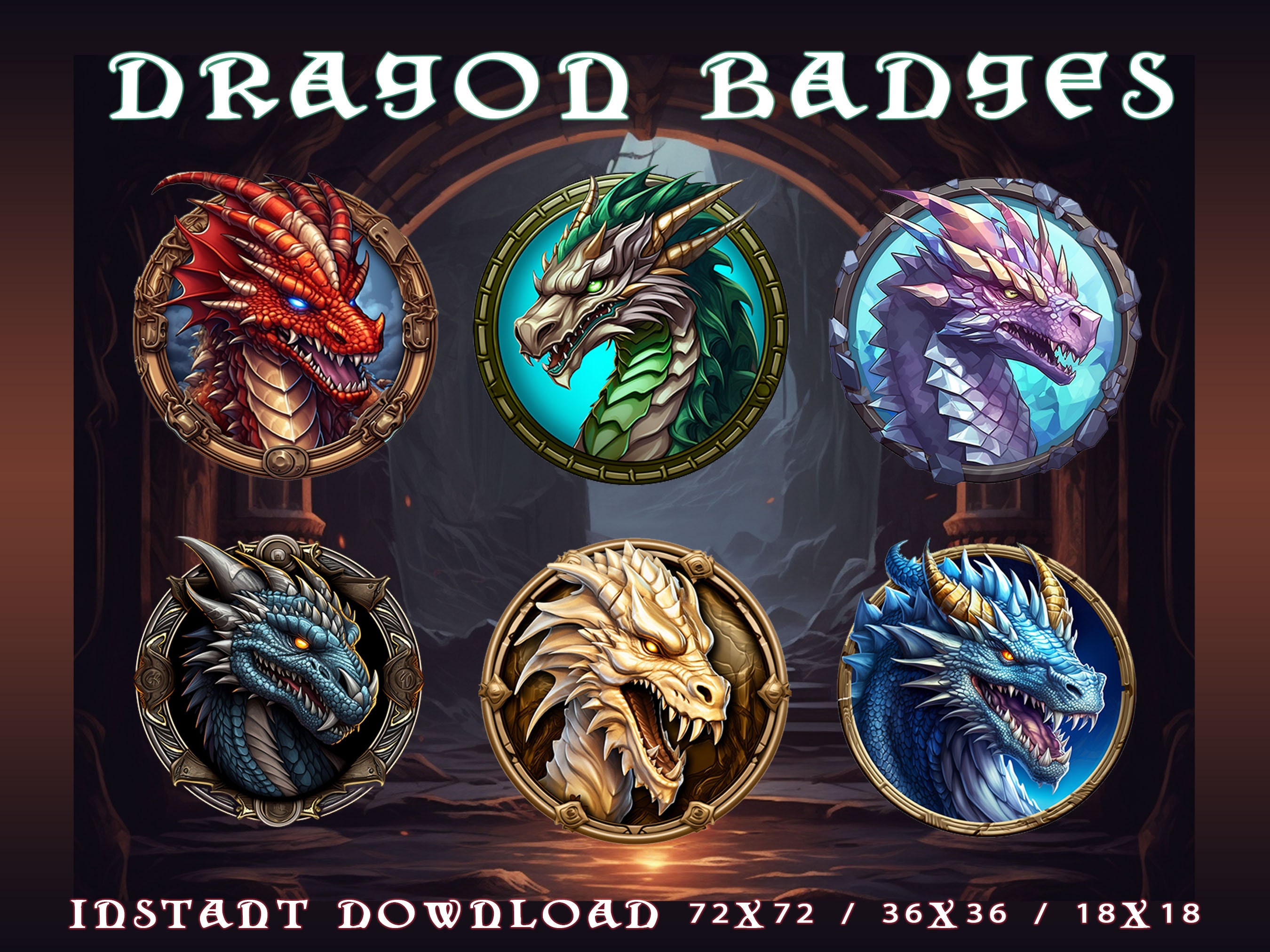 Dragon Sub Badges Twitch Fantasy Twitch Subscribers Badges Loyalty ...