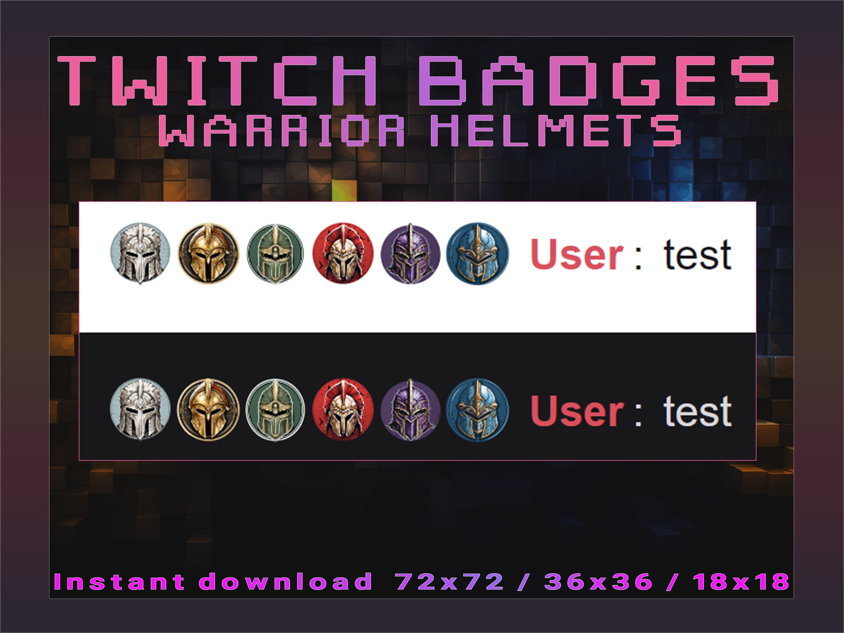 Warrior Helmets Sub Badges, Twitch Fantasy, Twitch Subscribers Badges ...