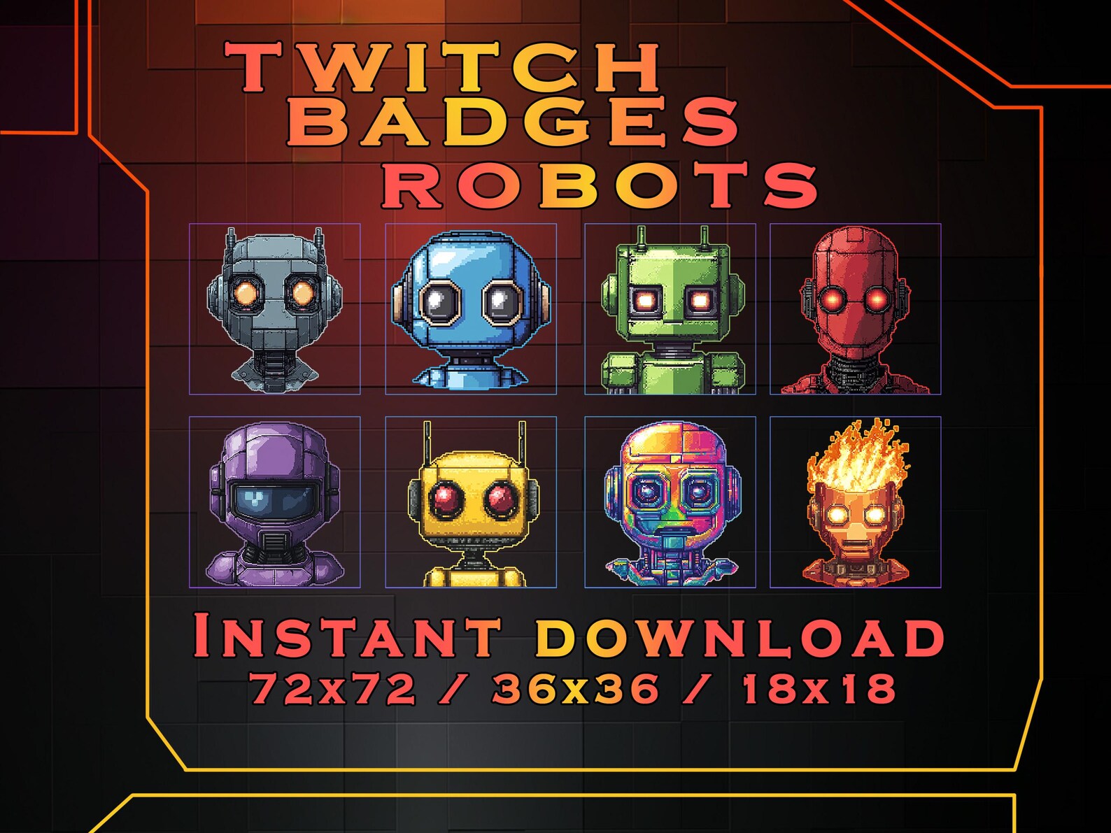Robot Sub Badges for Twitch, Youtube, Discord (digital Download) - Etsy