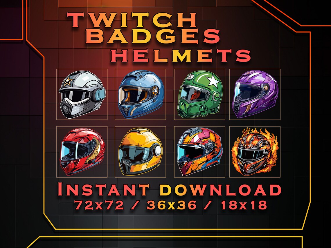 Motorcycle Helmets Sub Badges for Twitch Youtube Discord | Stream ...