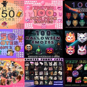1000 Emotes Mega Pack +2 Free Listings* | 6 Sizes | Twitch | Discord ...
