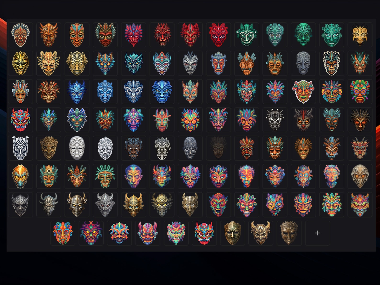 100 Masks Sub Badges/emotes, Twitch Badges, Fantasy Emotes, Tribal ...