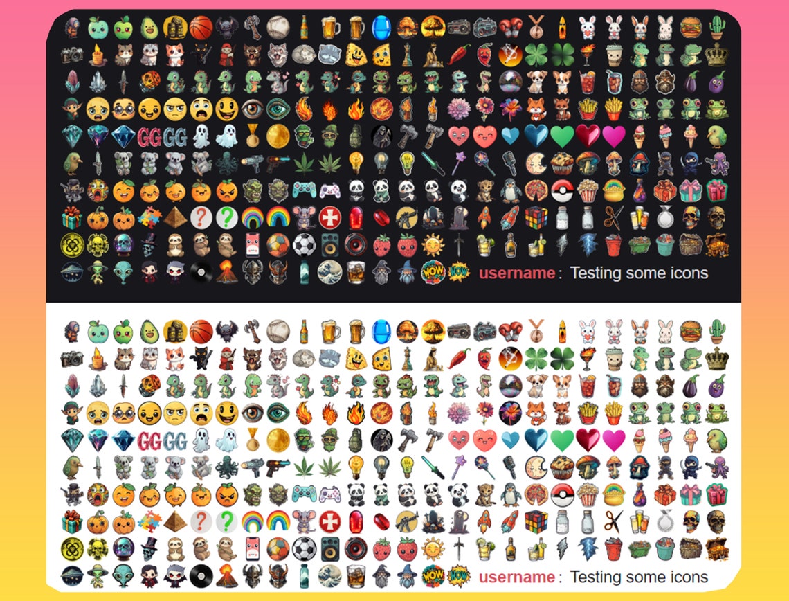 1000 Emotes Mega Pack 2 Free Listings 6 Sizes Twitch Discord Bundle ...