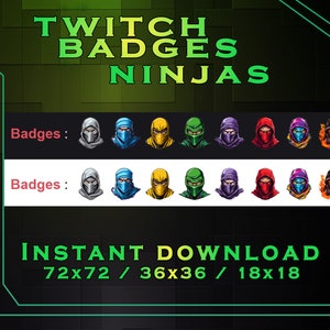 Ninjas Sub Badges for Twitch Youtube Discord | Stream Badges | Twitch ...